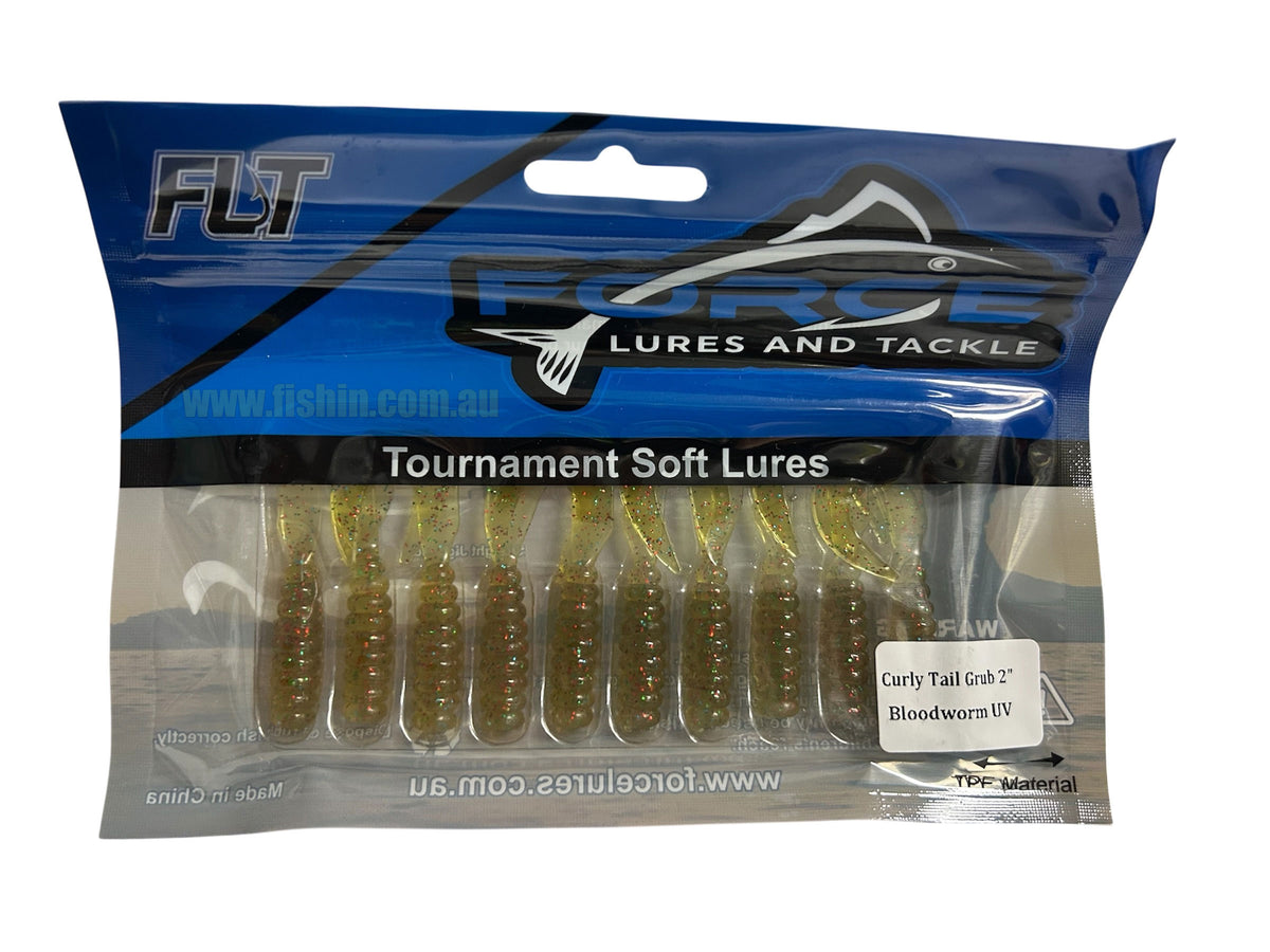 Force Lures Curly Tail Grub 2" – fishin.com.au